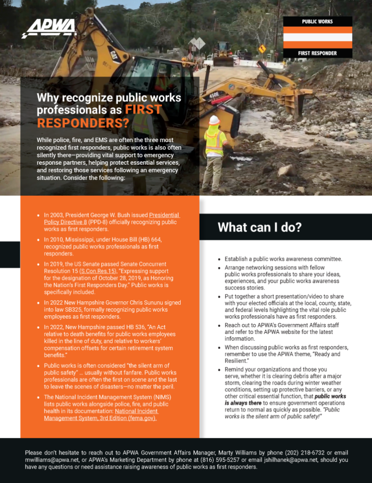 Public Works First Responders - American Public Works Association