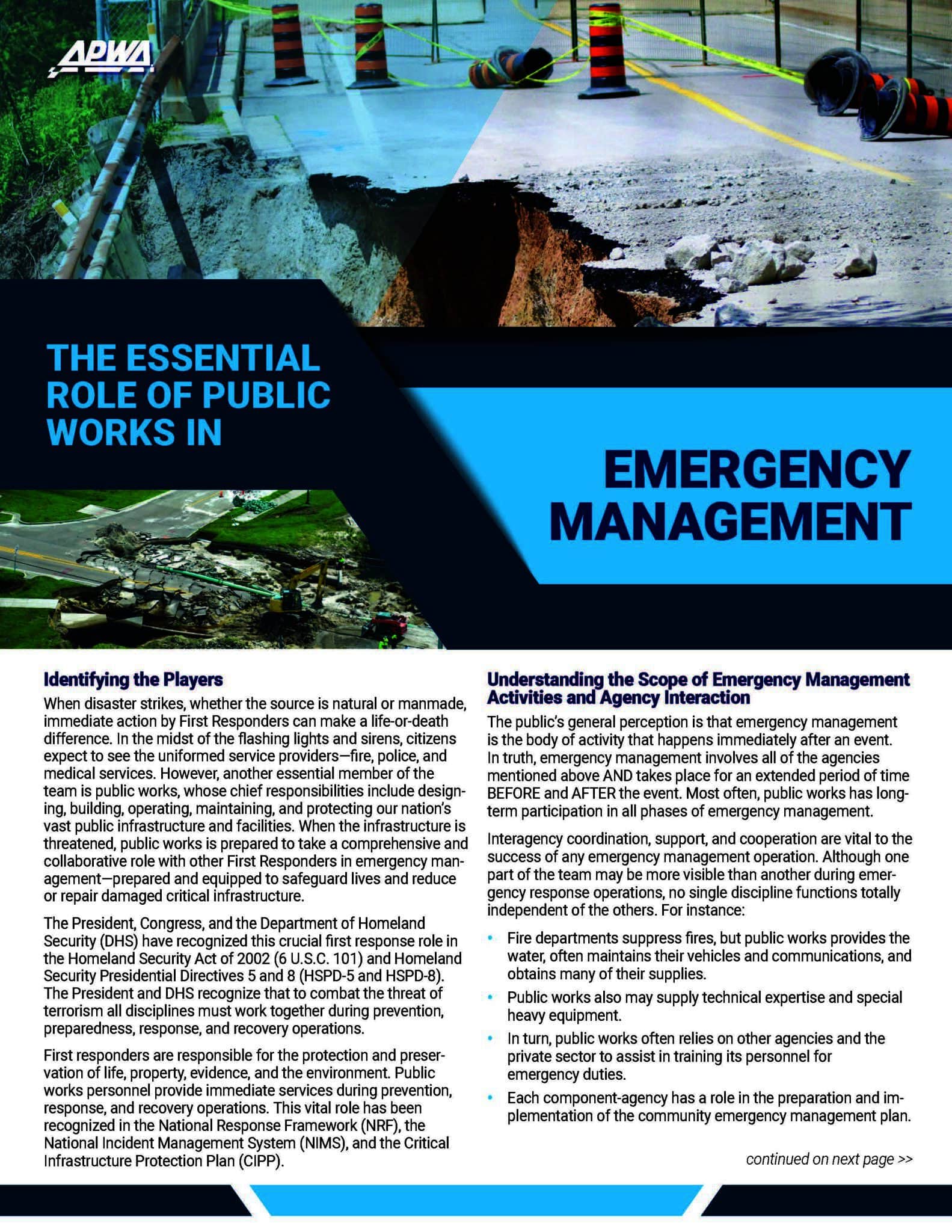 The Essential Role of Public Works in Emergency Management – American Public Works Association